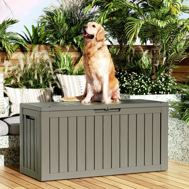 80 Gallon Resin Deck Box ,Patio Large Storage Cabinet,Outdoor ...