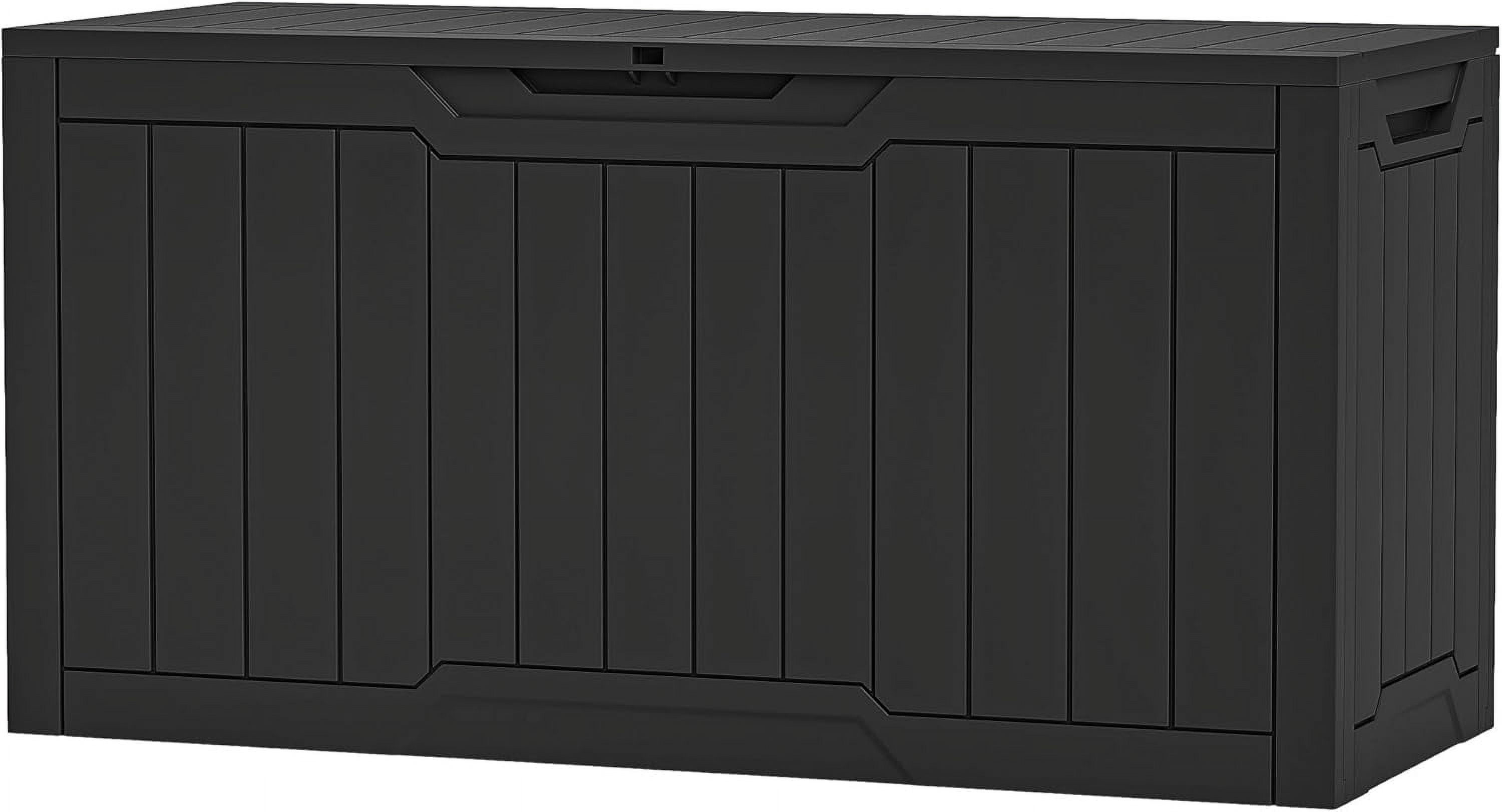 80-Gallon Waterproof Resin Outdoor Storage Box Lockable Black ...