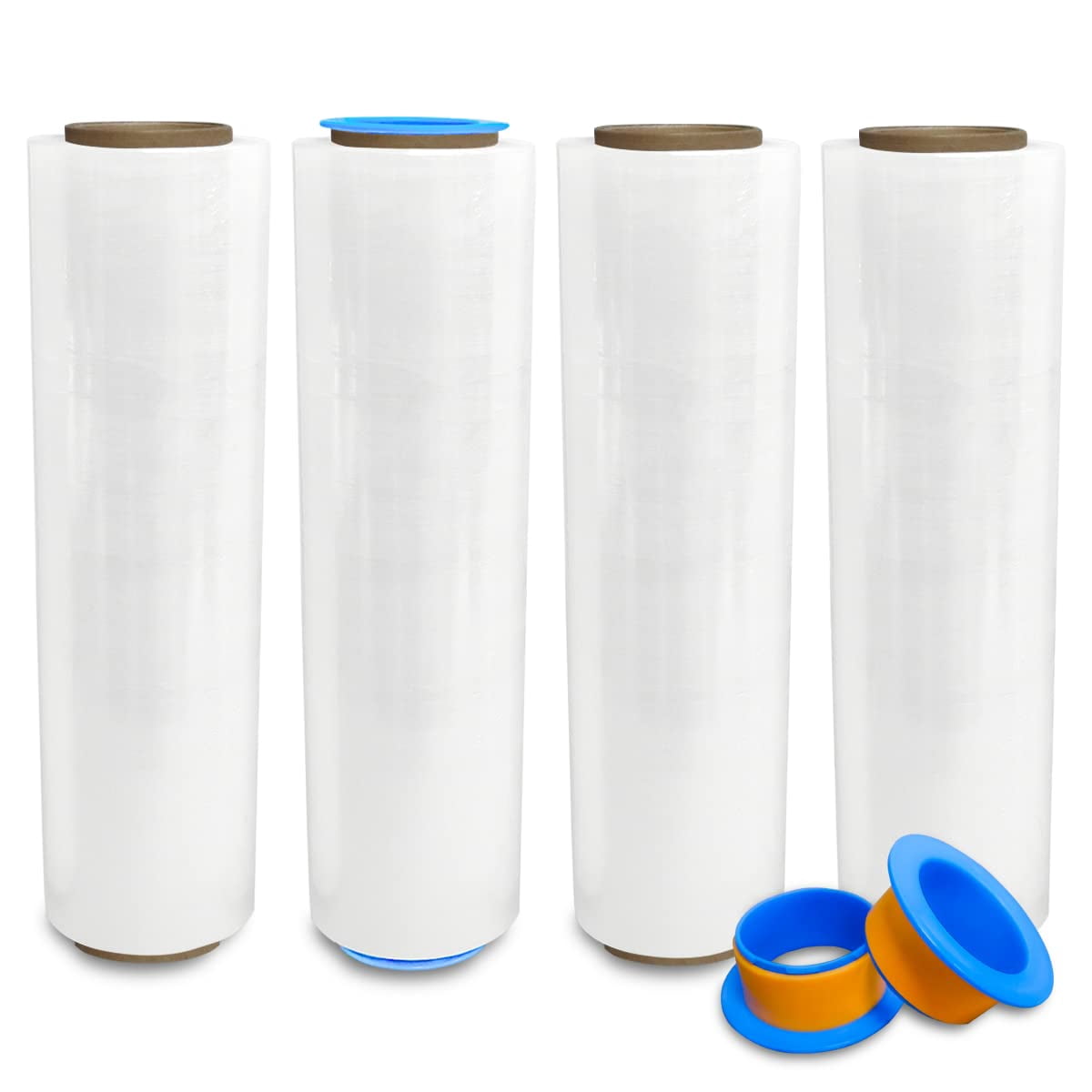 80 Gauge Clear Non-Stretch Stretch Wrap Film 4 Rolls 18" x 1500 FT ...