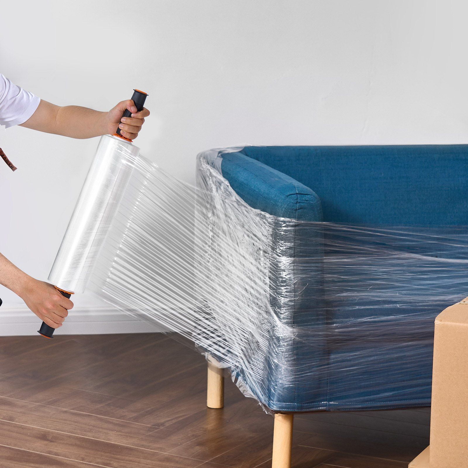 80 Gauge Stretch Film Roll, 15 Inches x 1200 Feet, Industrial Strength ...