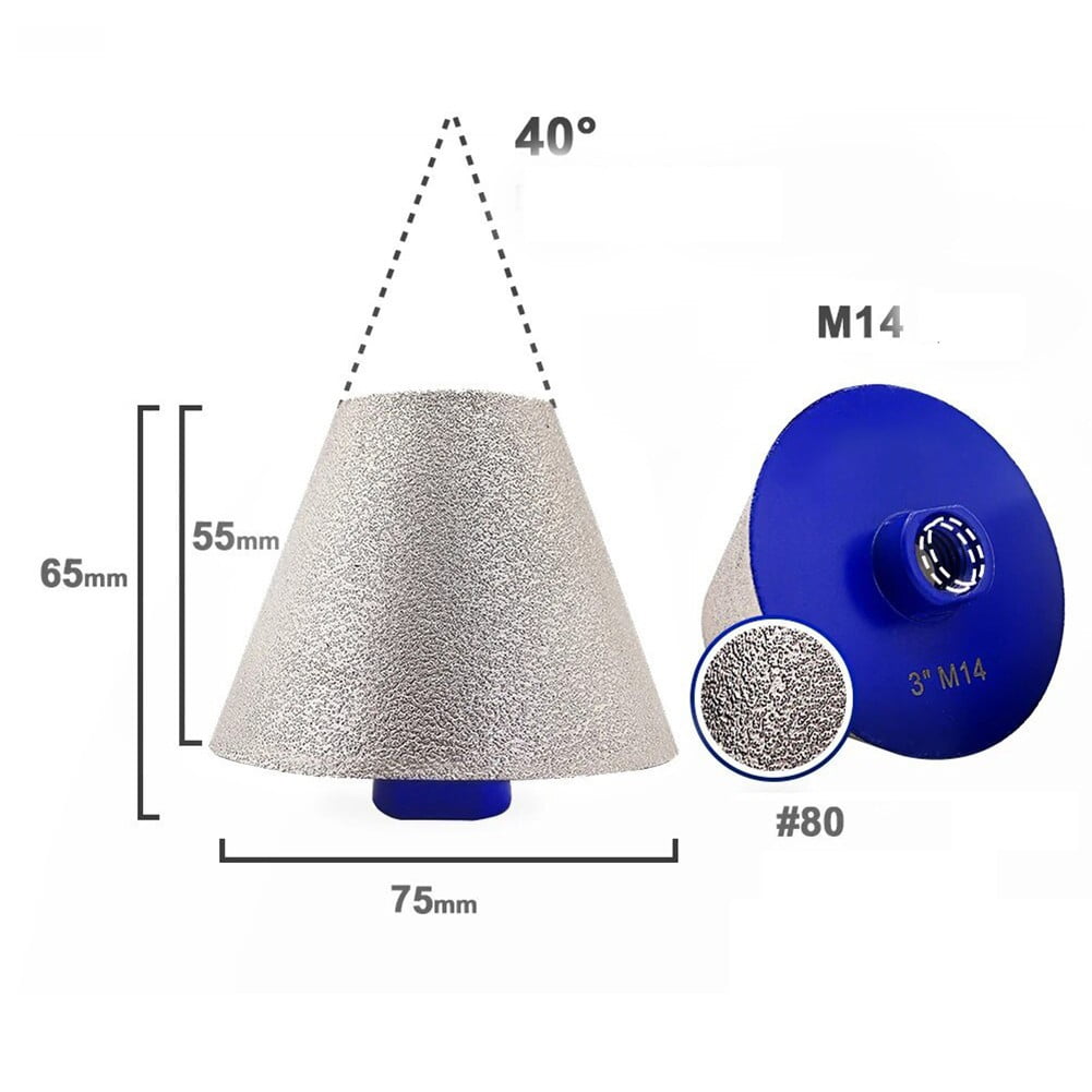 80 Grit Chamfer Bit for M14 Thread - 20-48mm Chamfer Milling Bits for ...