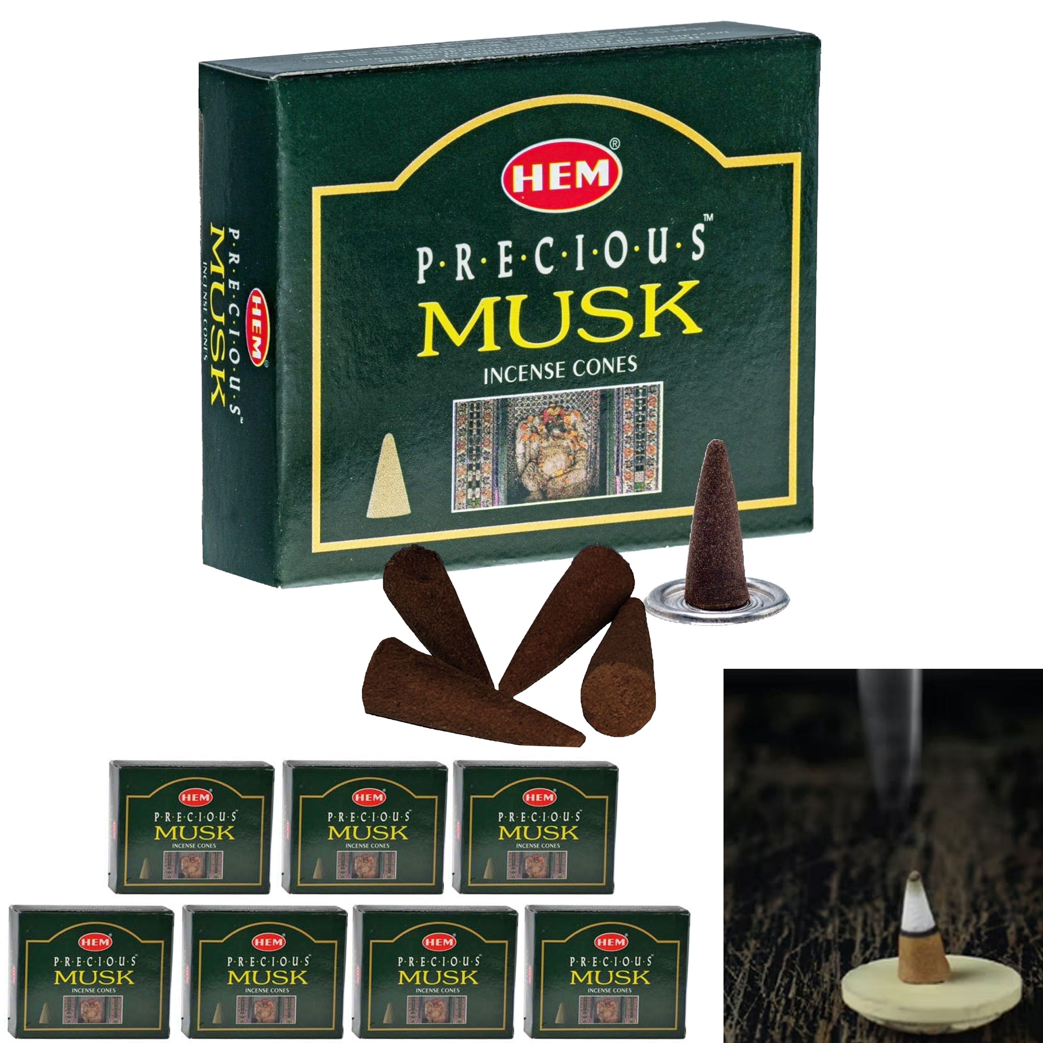 80 Hem Musk Scent Incense Cones Backflow Bullet Burner Smoke Tower ...