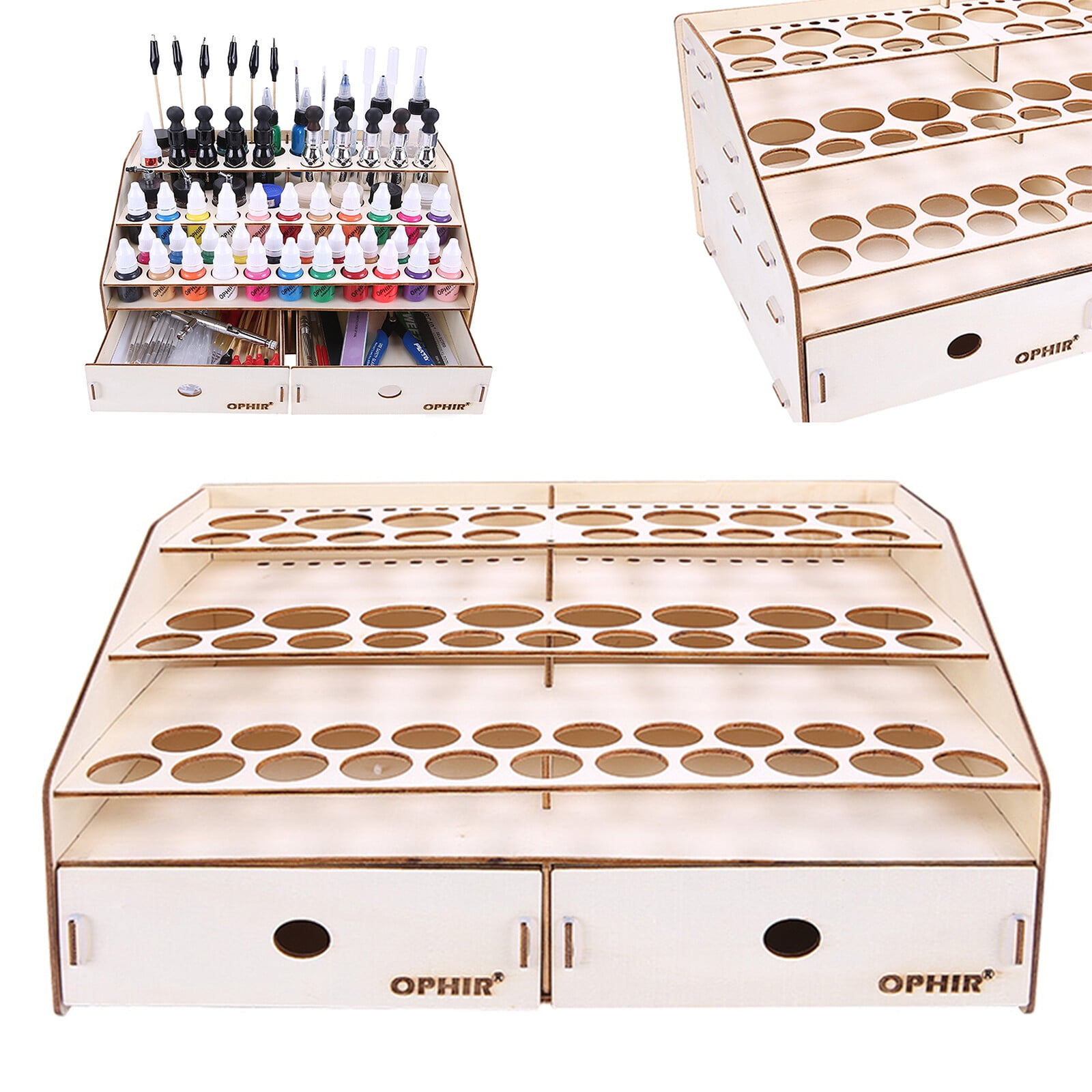 80-Hole Paint Rack Modular Organizer Pigment Storage Holder Model Rack ...