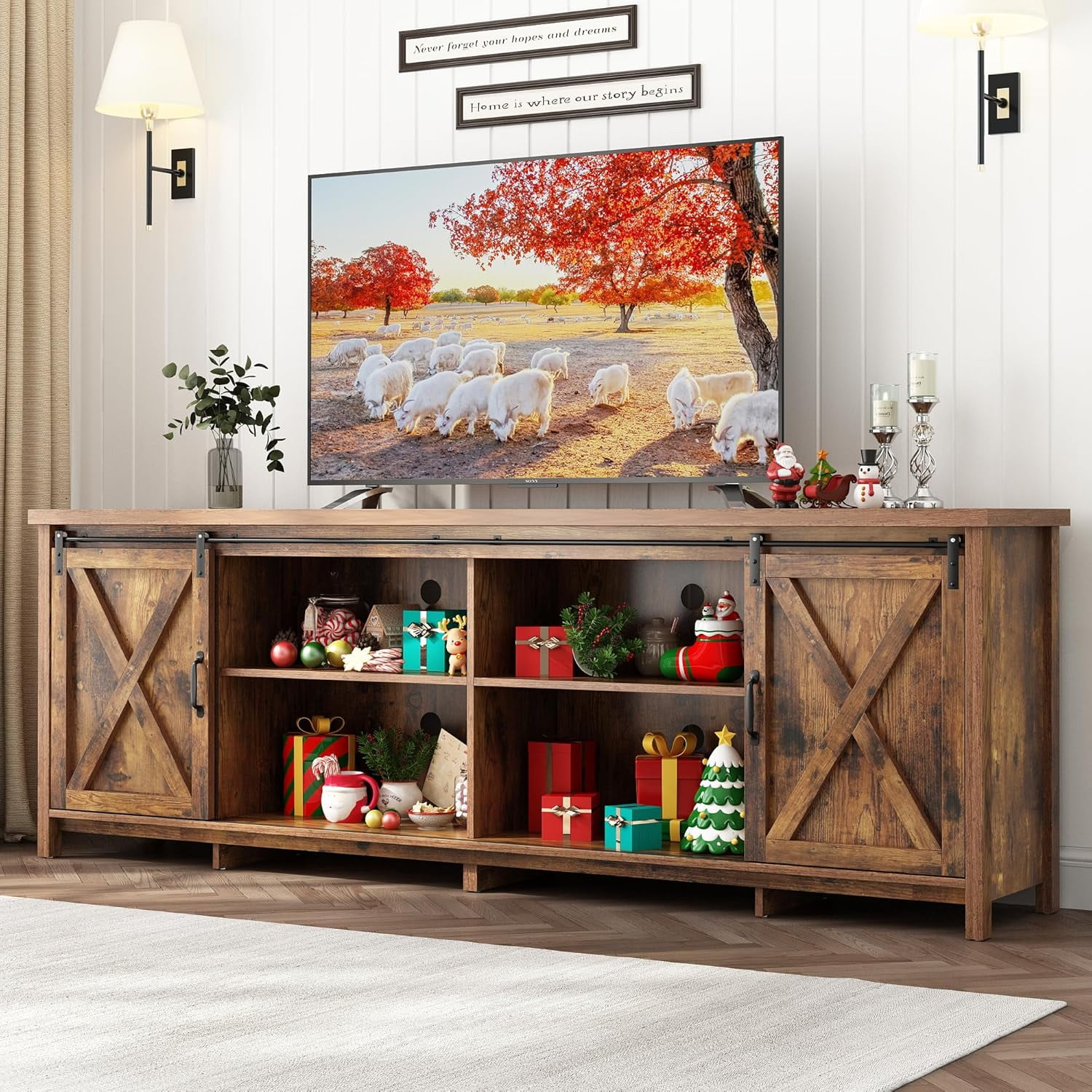 80 INCH Farmhouse TV Stands for 90inch TV - Walmart.com