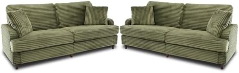 80 Inch 2 Sets Sofa Couch, Comfy Love Seat Couches for Living Room, Mid ...