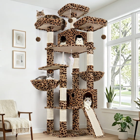 Globlazer 83'' Multi-Level Large Cat Tree Tower for Indoor Cats, Sisal ...