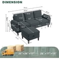 80 Inch Convertible Sectional Sofa with Storage Chaise, Modern L Shaped ...