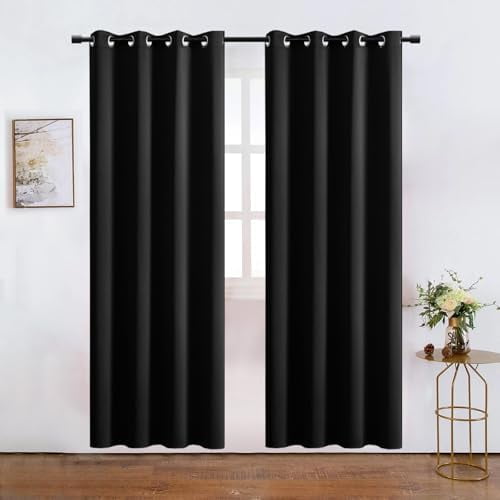 80 Inch Curtains Length,Black Out Blackout Curtains for Bedroom Living ...