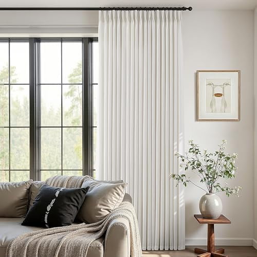 80 Inch Extra Wide Pinch Pleated Curtains 96 Inch Length for Living ...