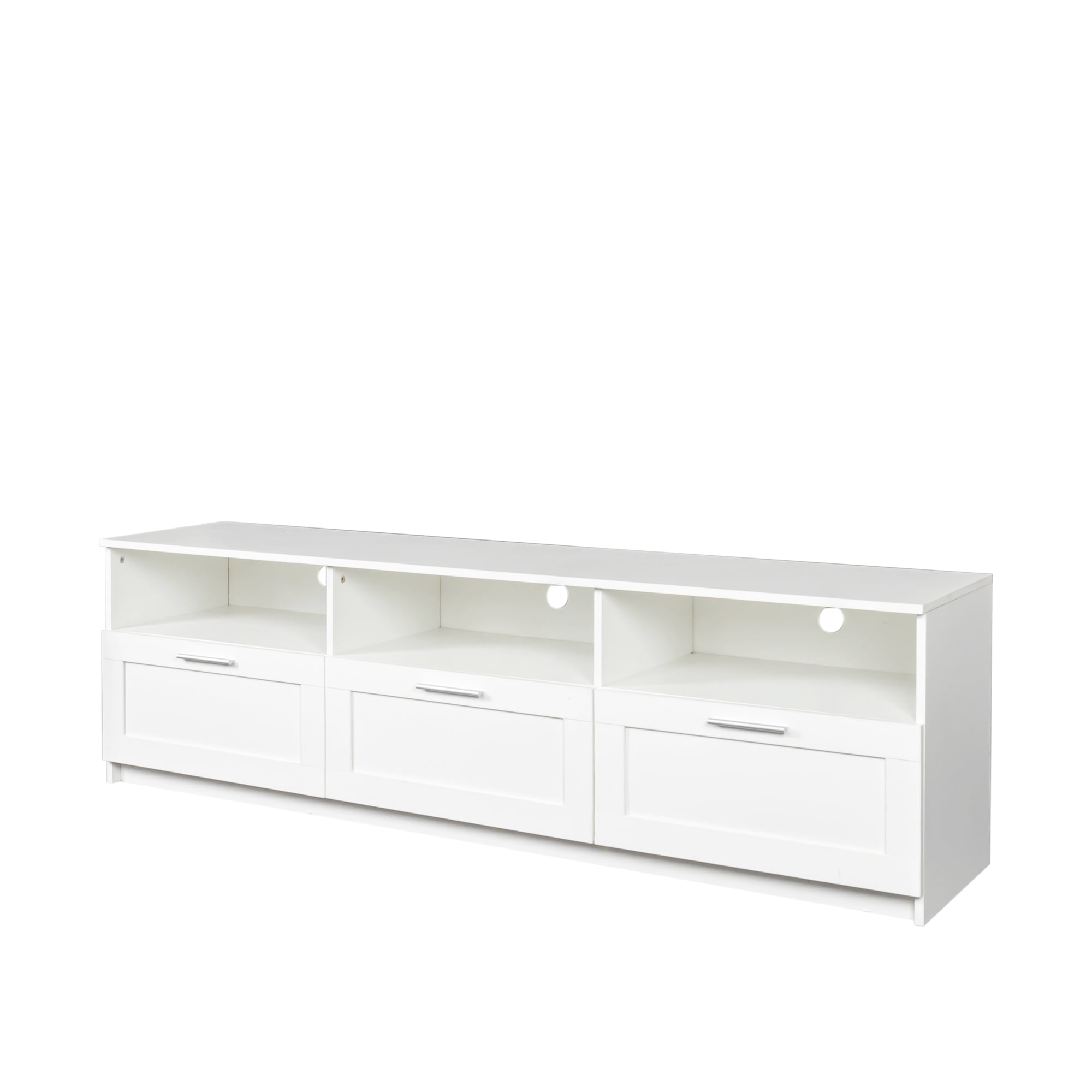 80 Inch Modern Minimalist TV Cabinet With 3 Open Storage Spaces 3 ...