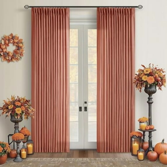 80 Inch Pinch Pleated Linen Curtains 2 Panels for Living Room Bedroom ...