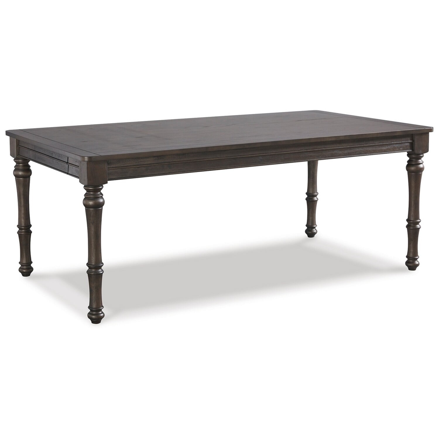 80 Inch Rectangular Dining Table, Turned Legs, 2 Drawers, Dark Brown ...