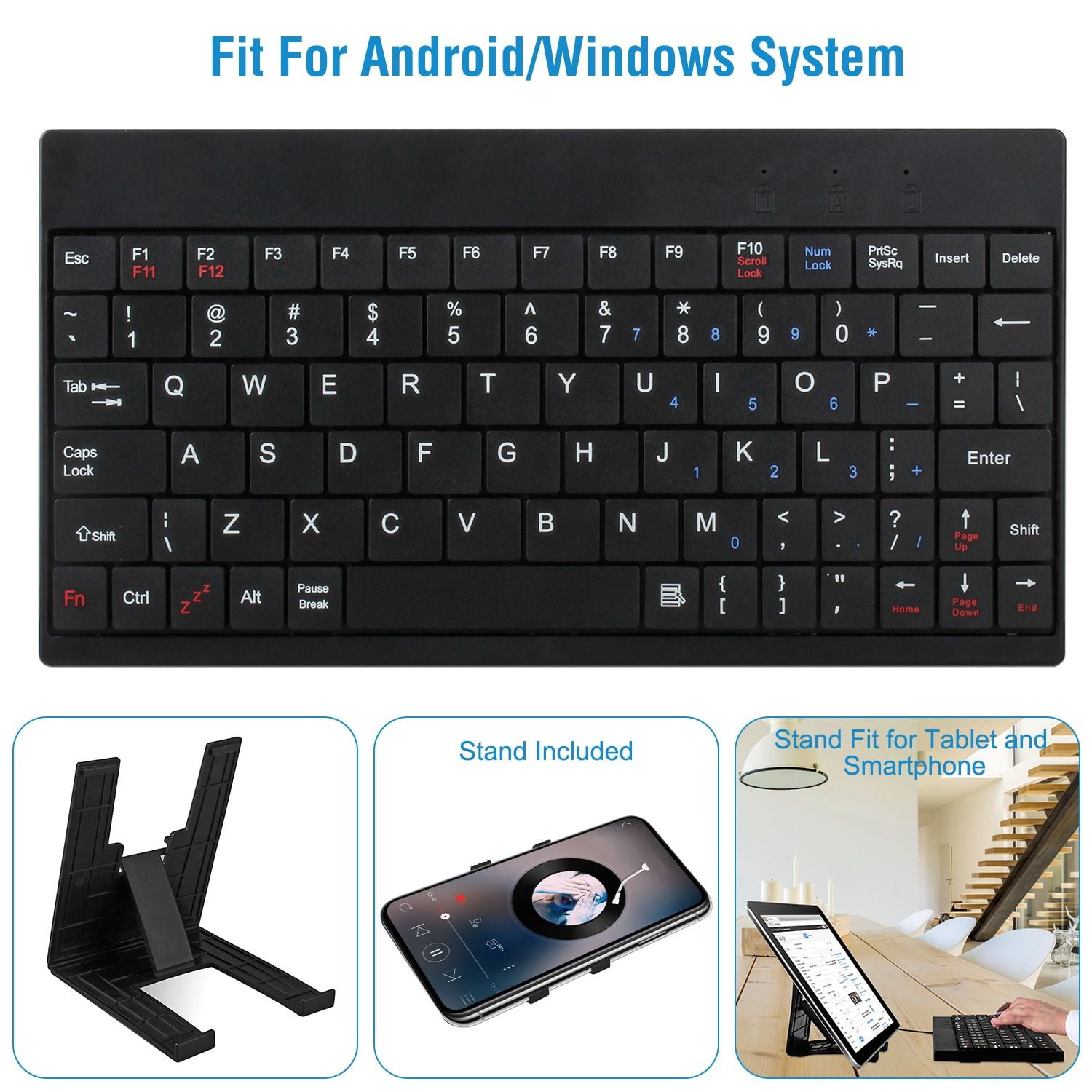 80 Keys Wired Keyboard Mini USB Connector Keyboard Portable Durable ...