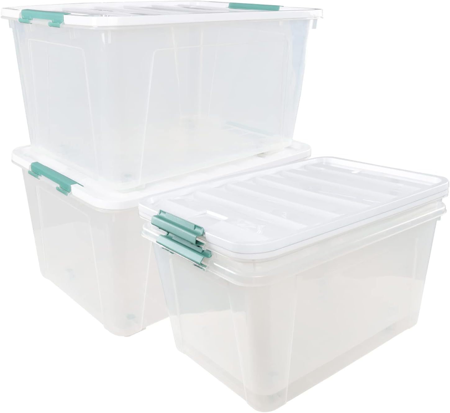 80 L Extra Large Plastic Storage Box, Clear Large Plastic Storage Bins ...