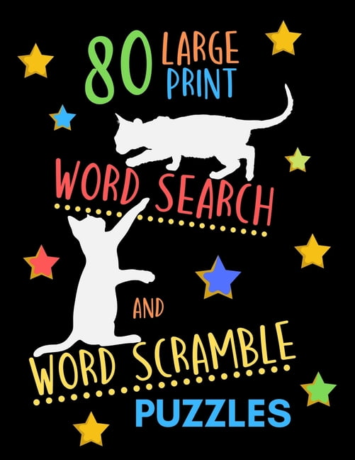 80 Large Print Word Search And Word Scramble Puzzles: Perfect Brain ...