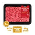 All Natural* 80% Lean/20% Fat Ground Beef Chuck, 1 lb Tray - Walmart.com
