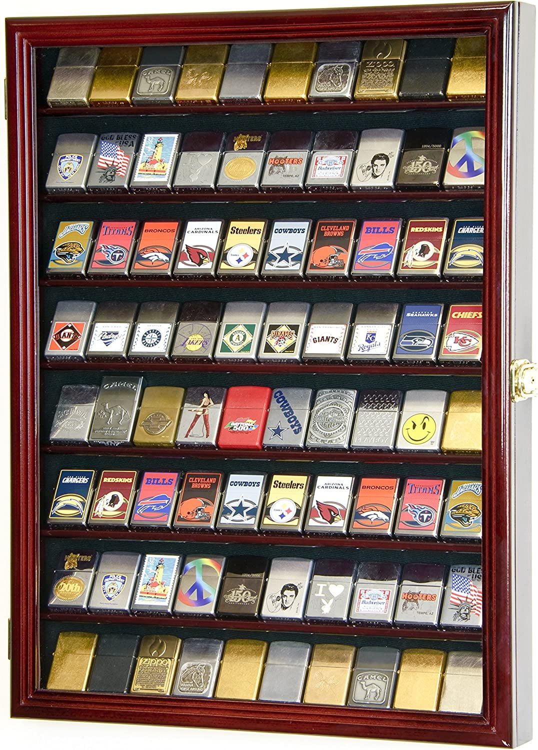 80 Lighter Lighters Match Books Matches Display Case Cabinet Wall Rack ...