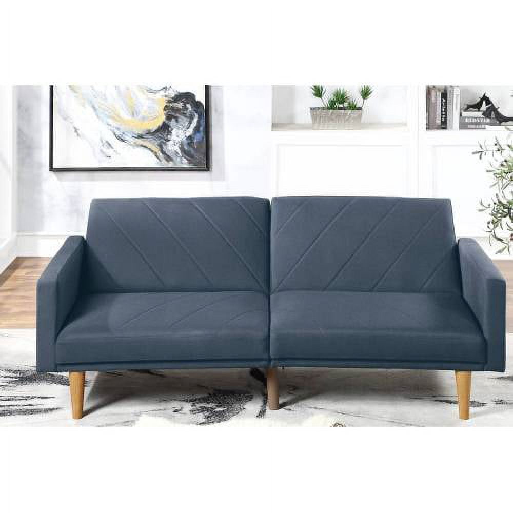 80" Modern 3-Seat Sofa, Polyfiber Adjustable Tufted Sofa, Low Back Sofa ...