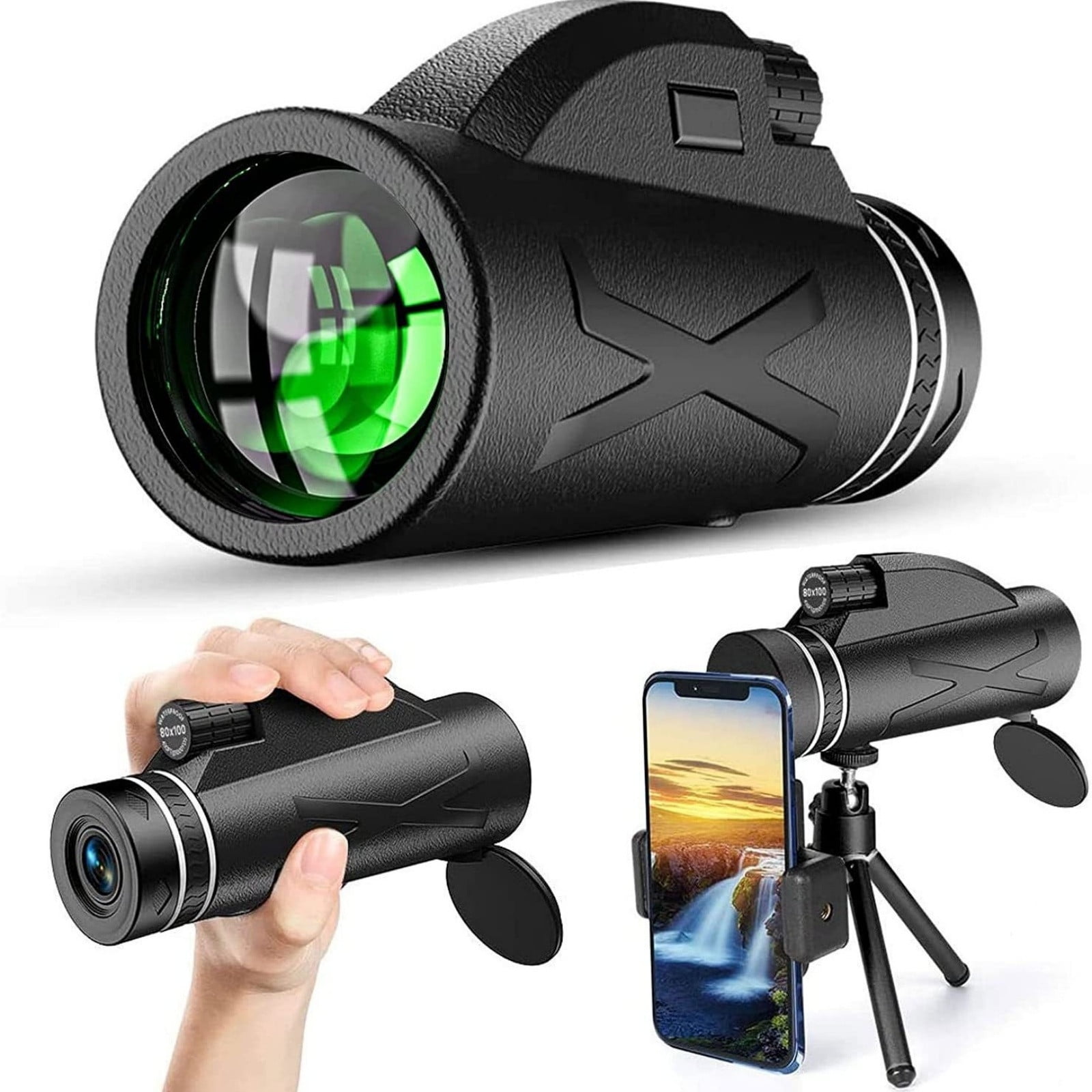 80 Monocular Telescope High Power Monocular Bifocal Scope Portable ...