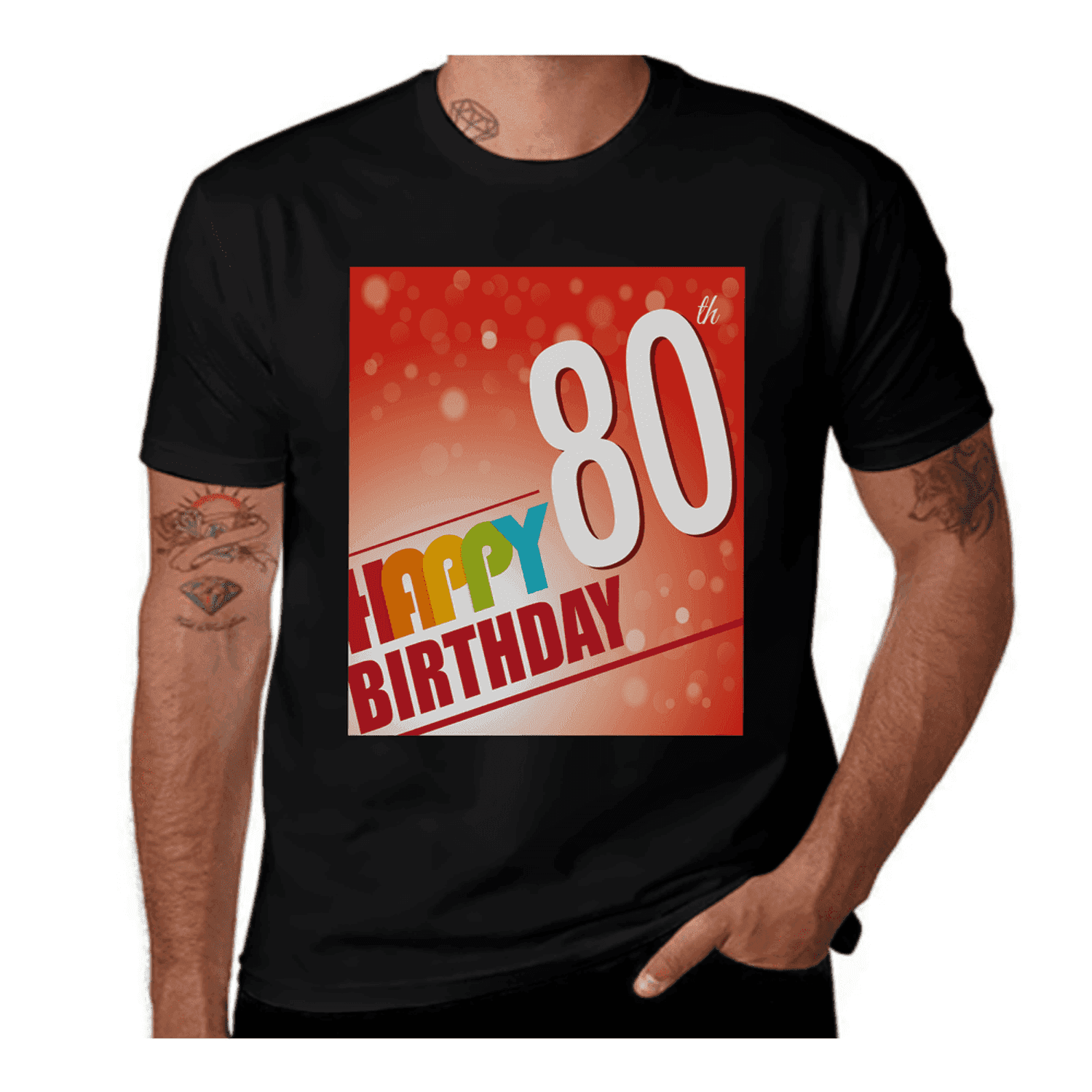 80 Old Birthday Party-80th Birthday-Vermilion-White-Red Casual ...