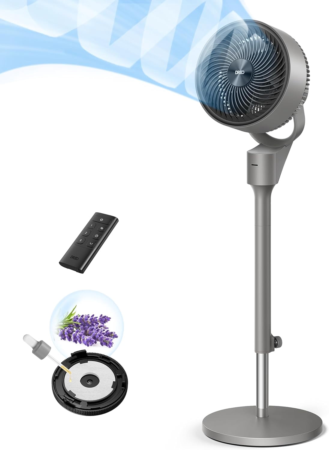 80° Oscillating Standing Fan, 25dB Quiet, 80ft Pedestal Fans for Home ...