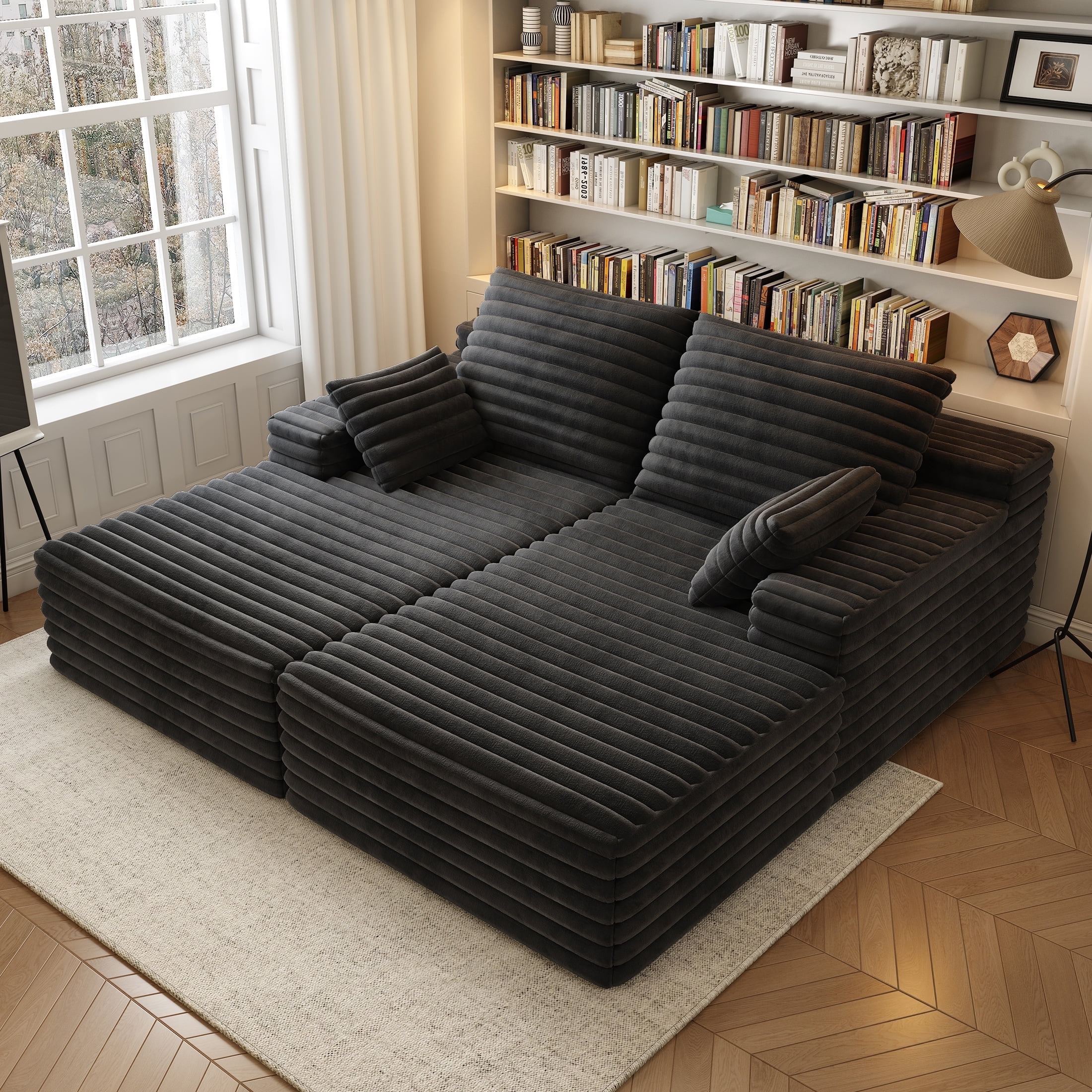 Astronovo 80" Oversized Double Chaise Lounge Chair, Cloud Plush ...