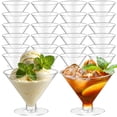 TINANA Disposable Martini Glasses, 24 Count 5oz Clear Plastic Cocktail ...