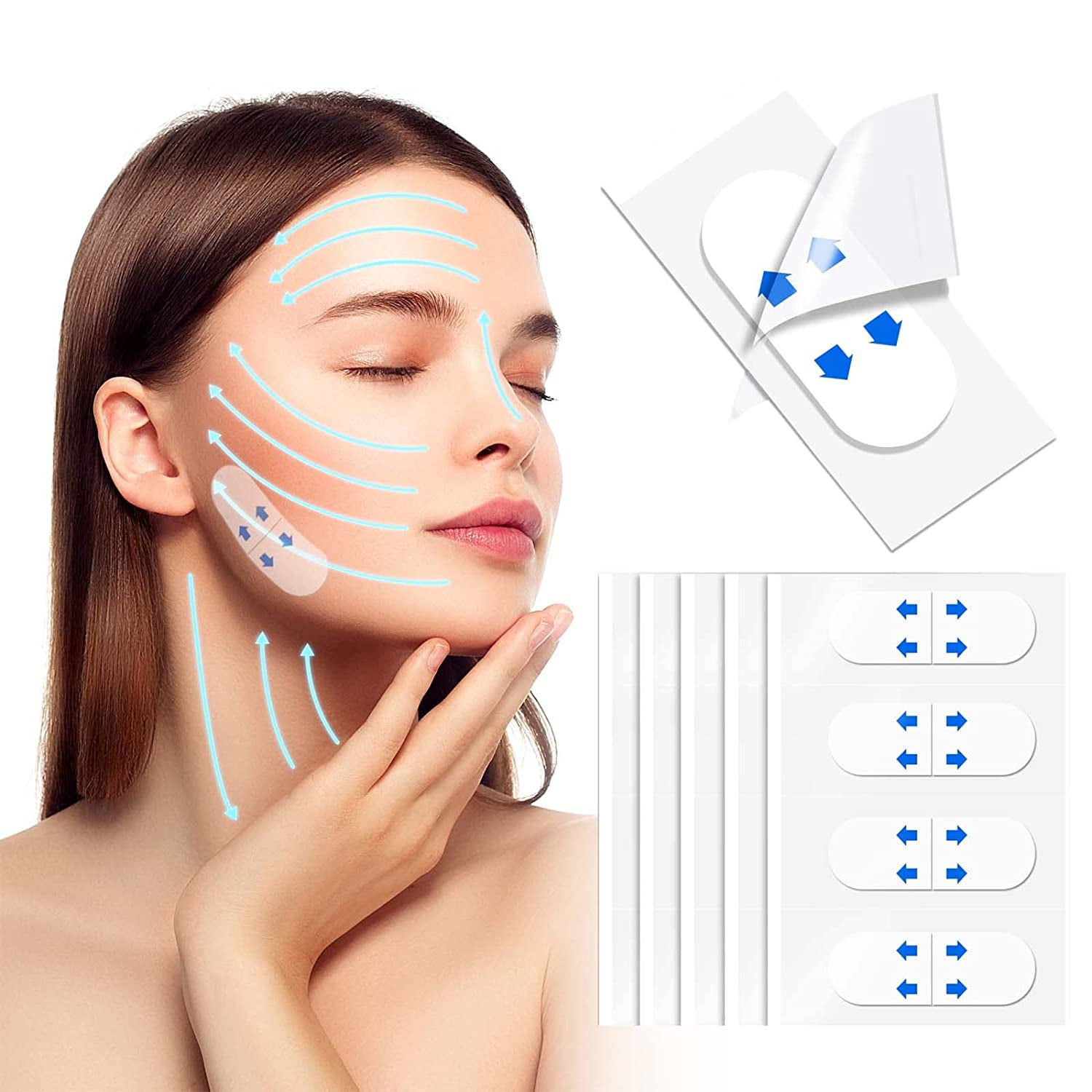 80 PCS Face Lift Tape, Waterproof, High Elasticity, Instant Neck Lifter ...