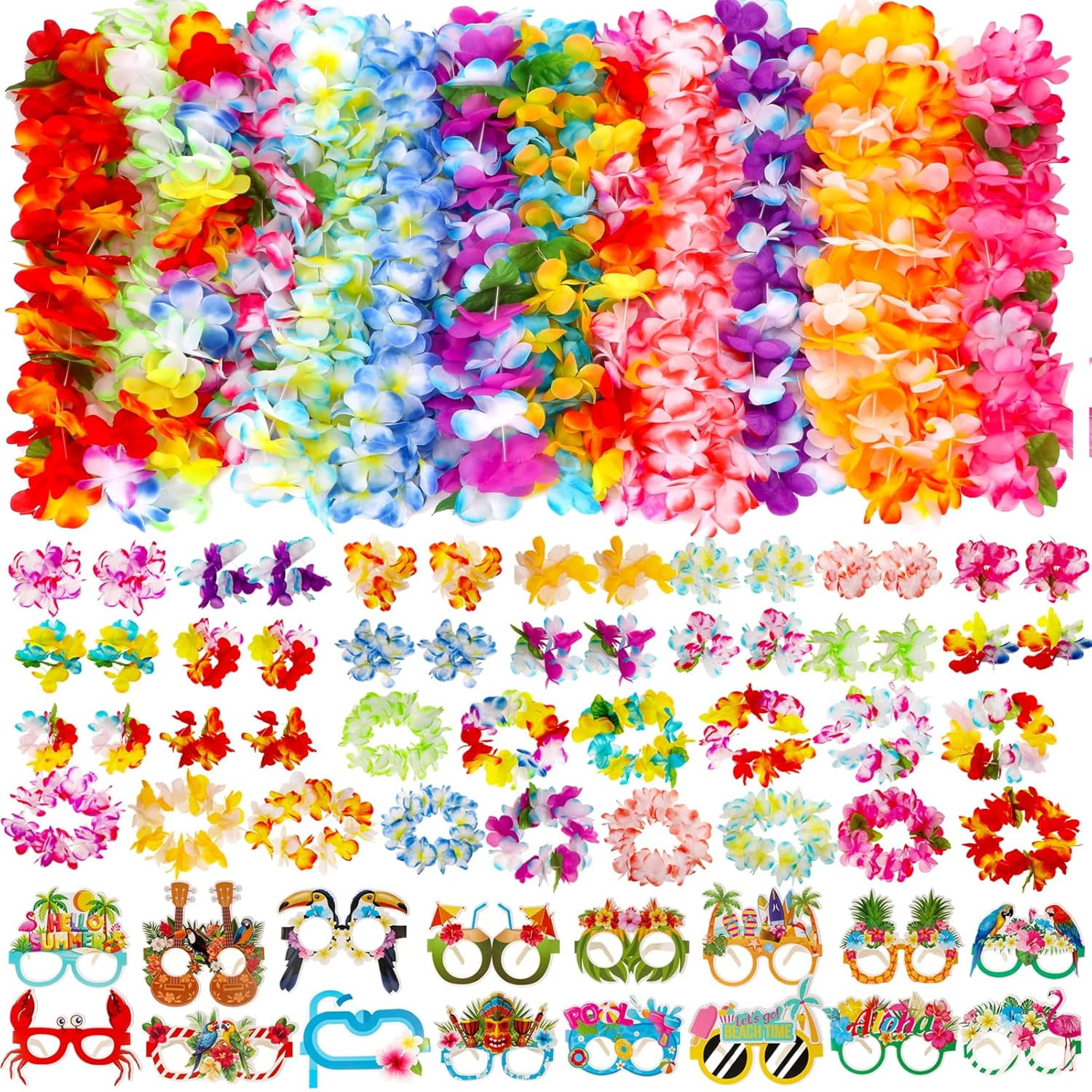 80 PCS Leis for Luau Party Decorations- Hawaiian Leis Bulk, Luau Party ...