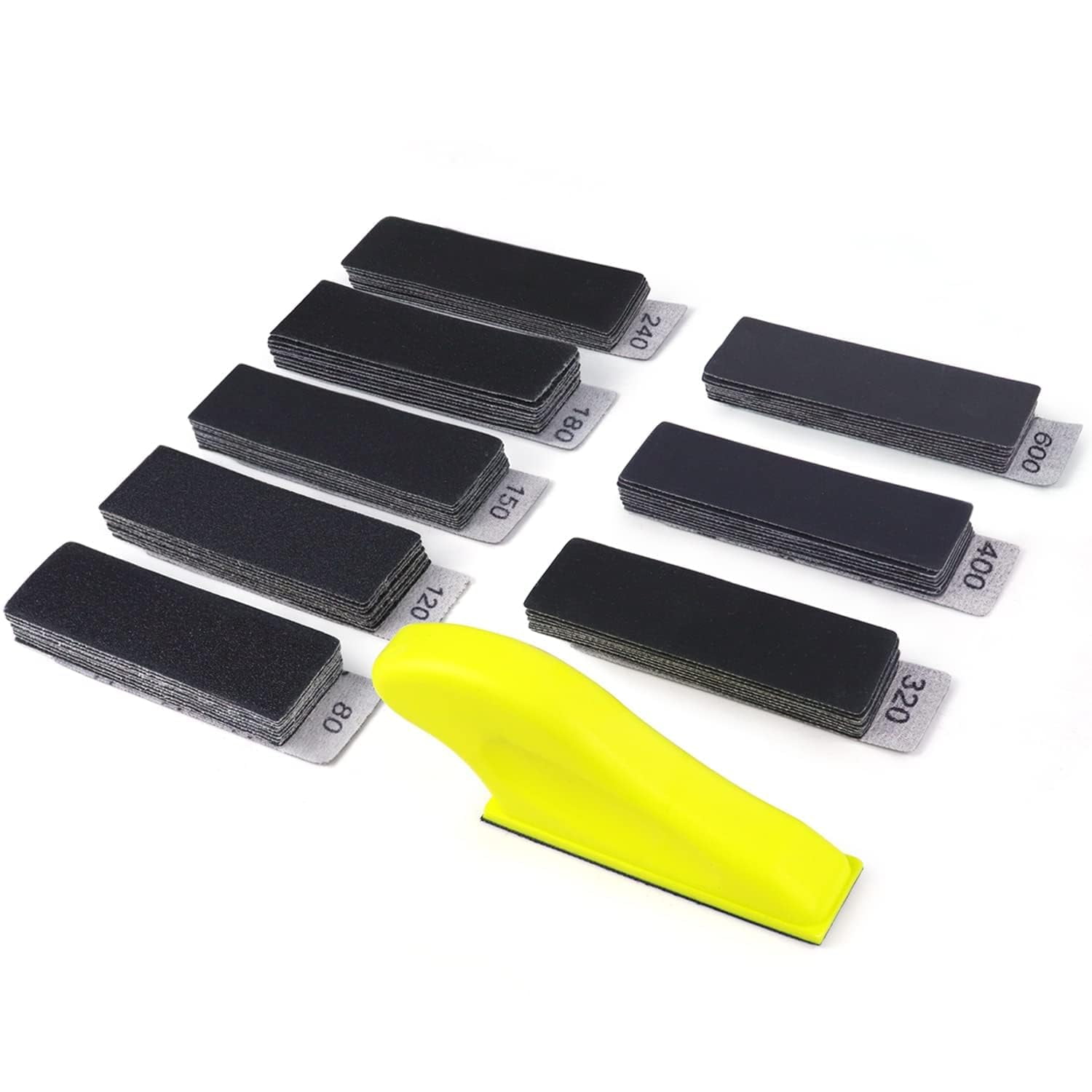 80 PCS Rectangle Micro Sander Kit 3.5” x 1” Detail Sand Paper 8grits ...