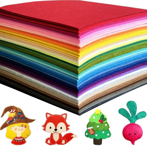 80 PCS Wool Blend Felt Sheets for Crafts 1 mm Thickness,40 Color 11.8 x ...
