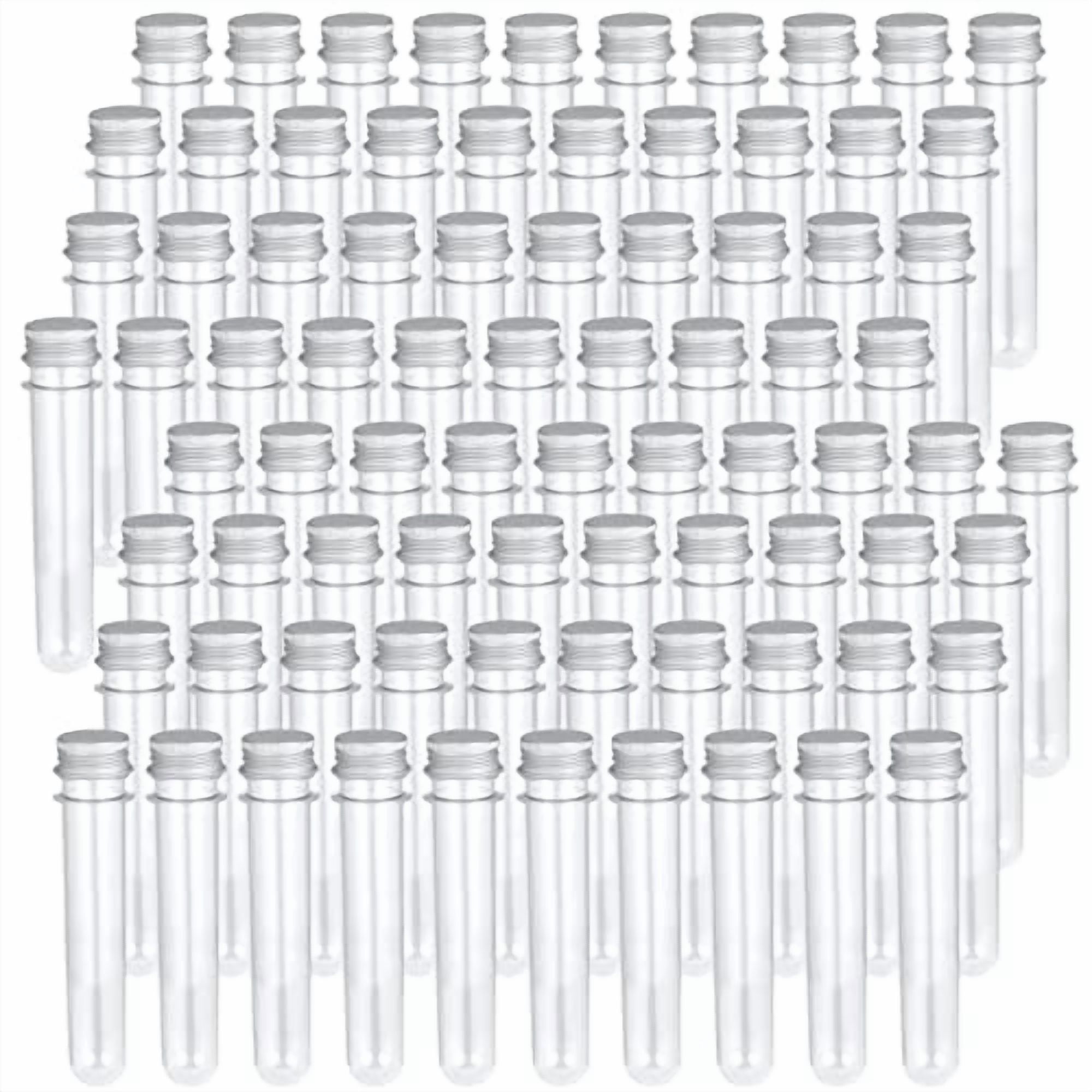 80 Pack 45ml Clear Plastic Test Tubes with Caps, 25x140mm Bath Salt ...