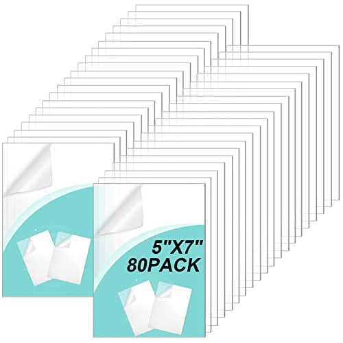 80 Pack 5" x 7" Clear Acrylic Sheet Panel Plastic Cast Transparent ...