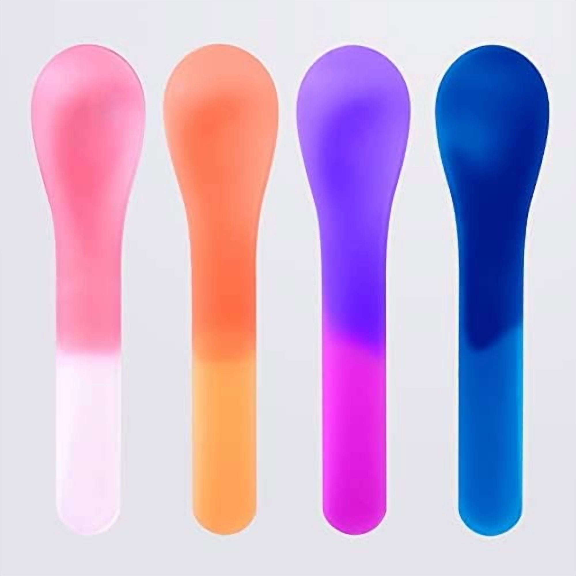 80 Pack Color Changing Ice Cream Spoons, 4 Vibrant Colors Plastic ...