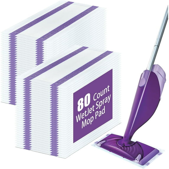 80 Pack Disposable Mop Pad Refills for Wet Jet Spray Mop，Dry&Wet ...