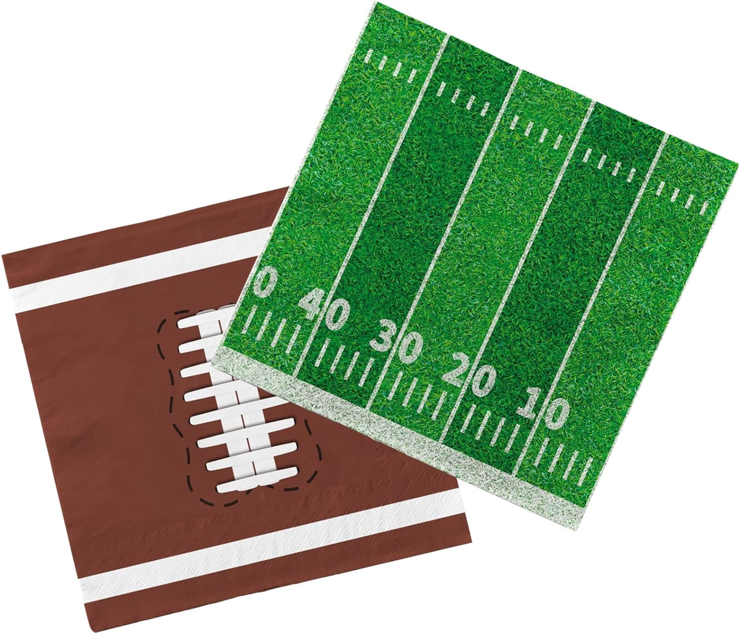 80-Pack Football Theme Cocktail Napkins, 5x5 Inch - 2 Designs: Field ...