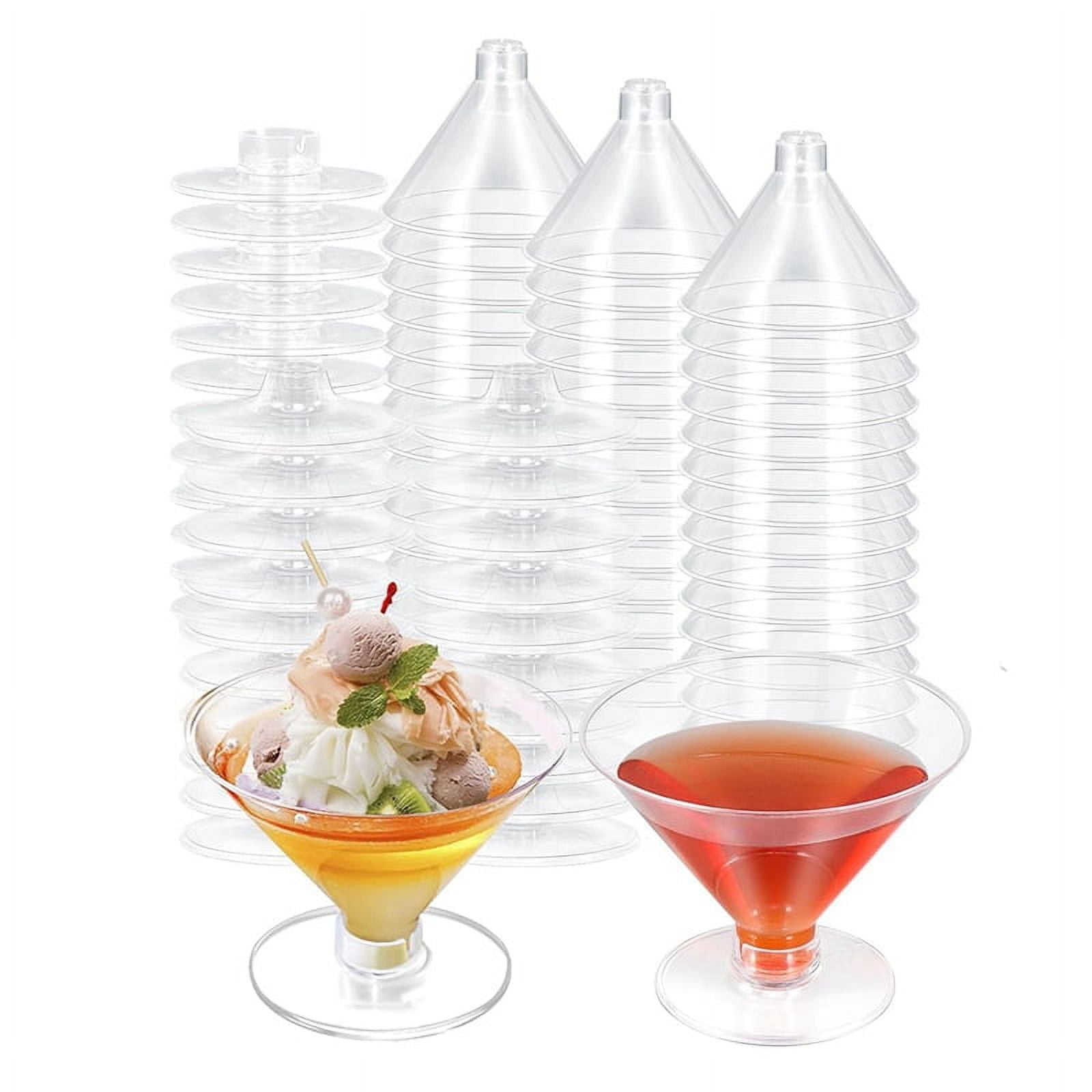 80 Pack Plastic Glasses Disposable Cocktail Glasses 5 Oz Plastic ...