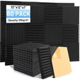 80 Pack Sound Panels, 1" x 12" x 12" Acoustic Panels With Self-Adhesive ...
