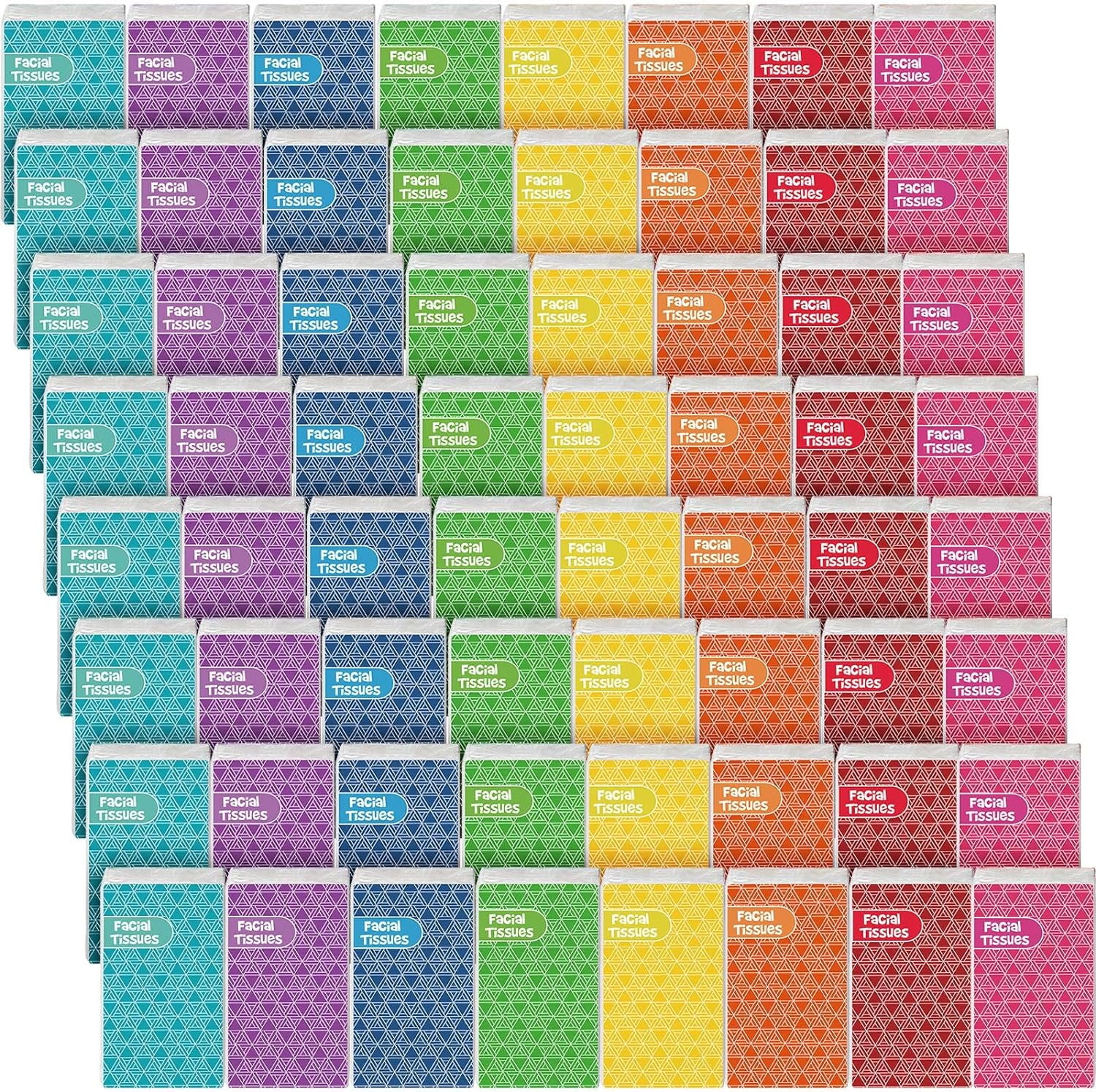 80 Packs Tissues Geometric Print Pocket Tissues Small Travel Tissues 4 ...
