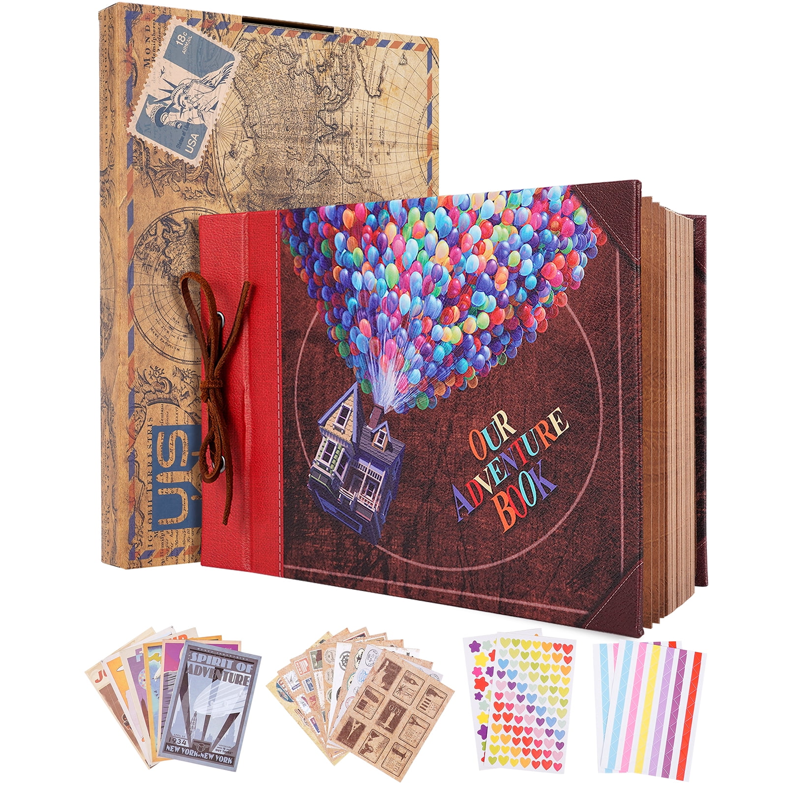80 Page DIY Handmade Photo Album Scrapbook Our Adventure Book Retro ...