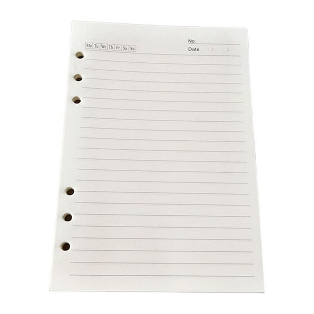 80 Pages A5 Loose-leaf Filler Paper 6-Hole Spiral Notebook Paper ...