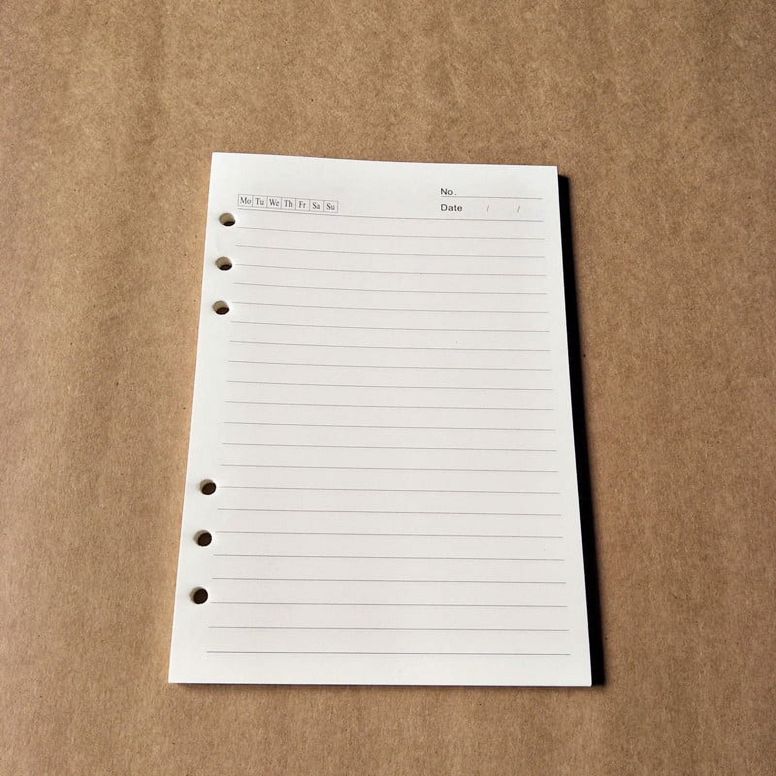 80 Pages A6 Loose Leaf Paper Refills for 6 Ring Binder Planner Line or ...