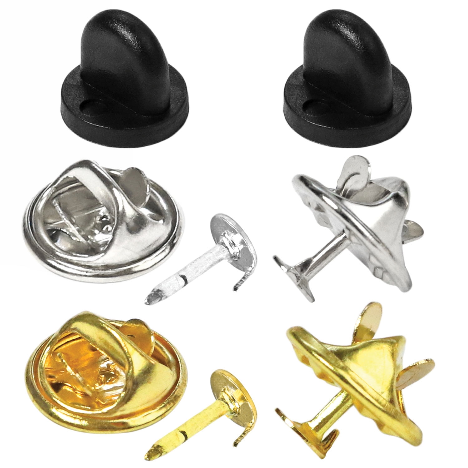 80 Pairs Butterfly Clutch Metal and Rubber Pin Back Replacement with ...