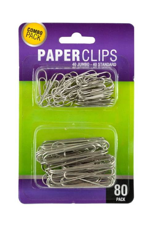 DDI 2270264 Standard & Jumbo Paper Clips Set Case of 24 - Walmart.com