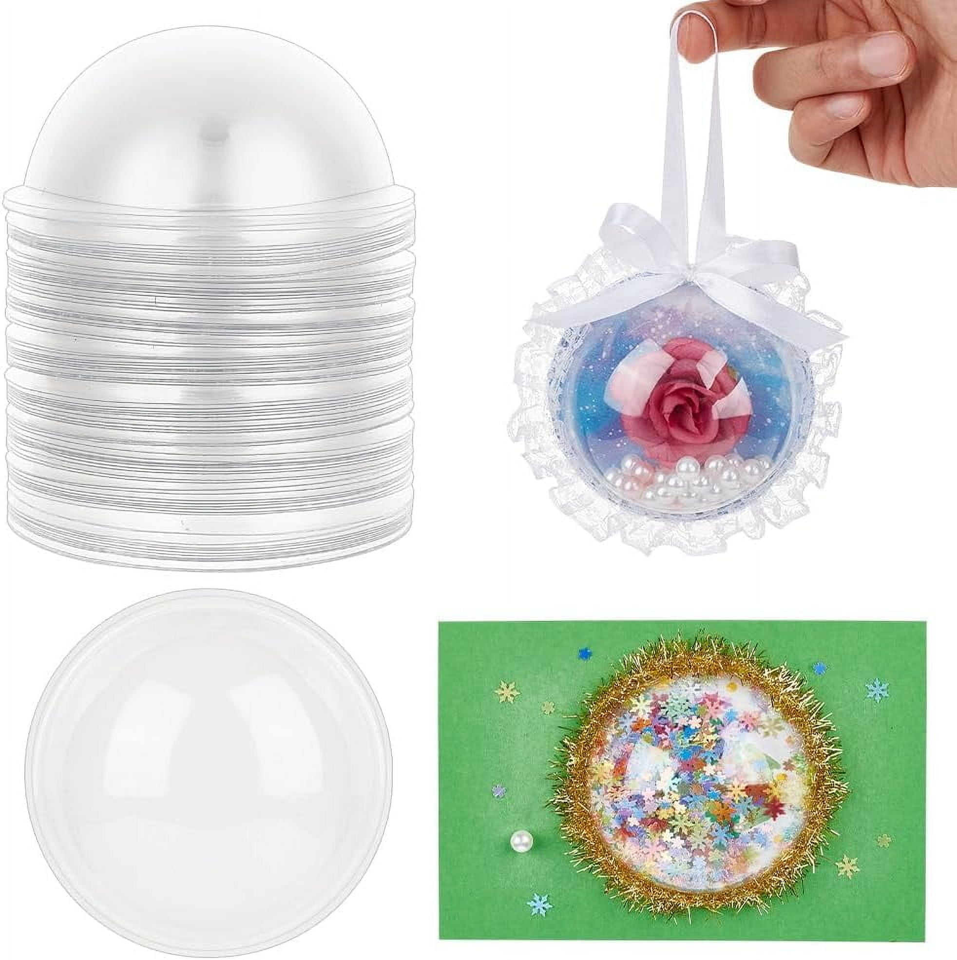 80 Pcs 3.1 inch Half Ball Clear Candy Dome PVC Half Ball Dome Candy ...