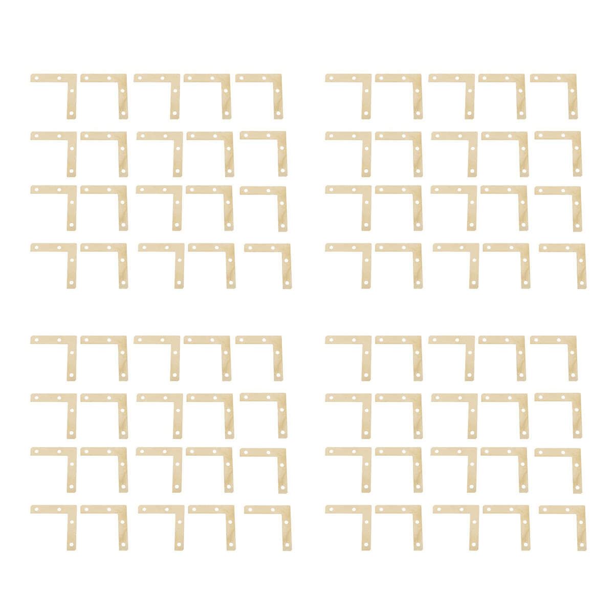 80 Pcs 51mm Flat Corner Right 90º Angle Bracket Repair Plate Fixing ...