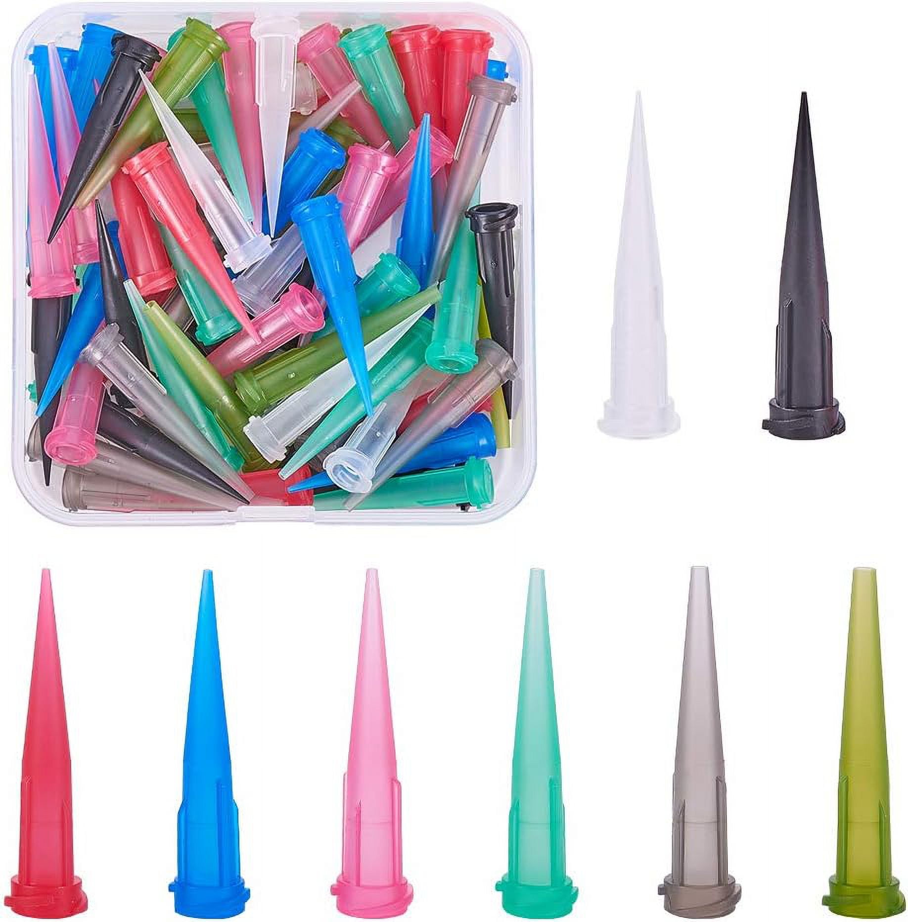 80 Pcs 8 Sizes Plastic Tapered Pinhead Glue Liquid Dispenser Needles ...