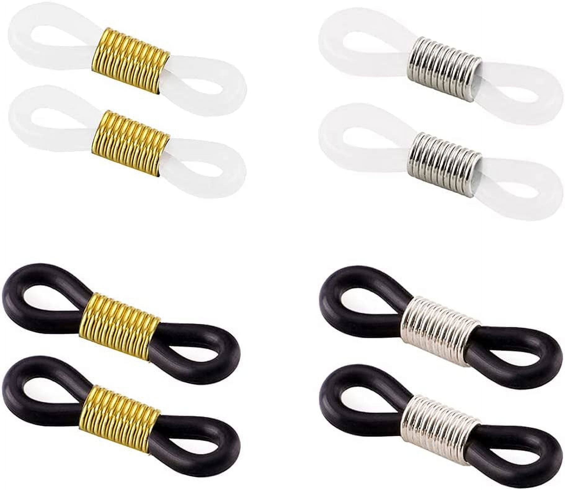 80 Pcs Adjustable Rubber Eyeglass Chain Ends Connectors Eyeglasses ...