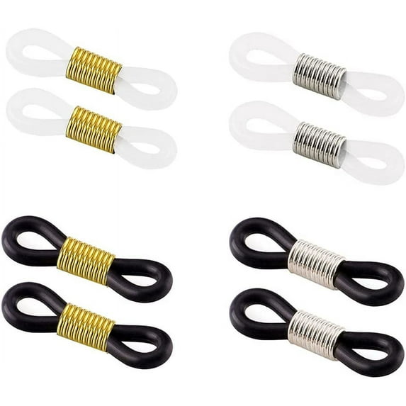 80 Pcs Adjustable Rubber Eyeglass Chain Ends Connectors Eyeglasses ...