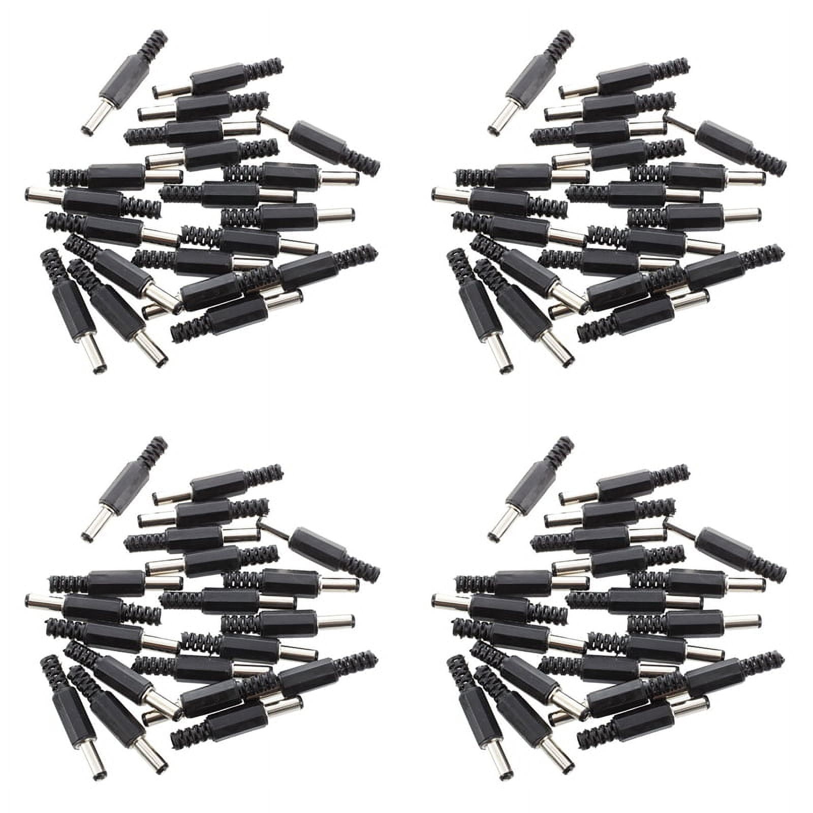 80 Pcs Black 2.5mm x 5.5mm DC Power Male Plug Jack Adapter - Walmart.com
